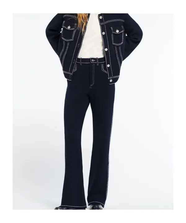 BARRIE High-rise Wide-leg Trousers - Black