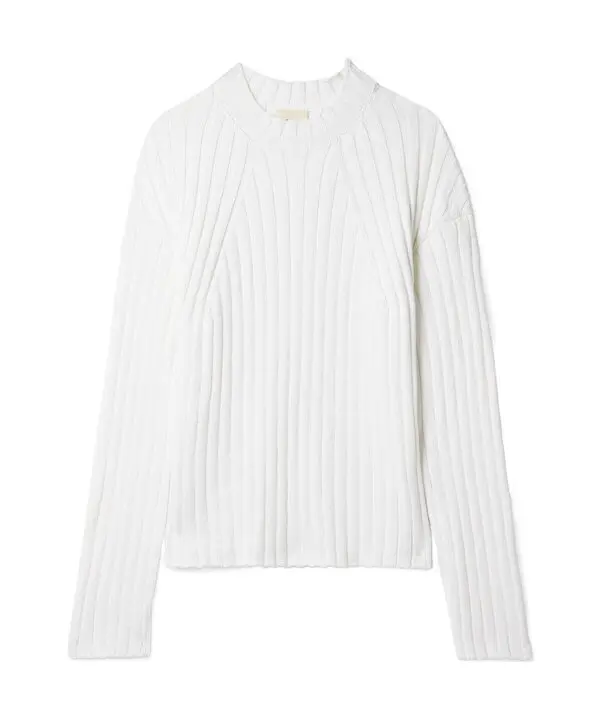 Khaite Ribbed Long-sleeved Sweater - White