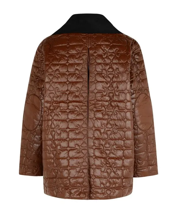 GANNI Padded Jacket With Snap And Zip Front Closure - Black