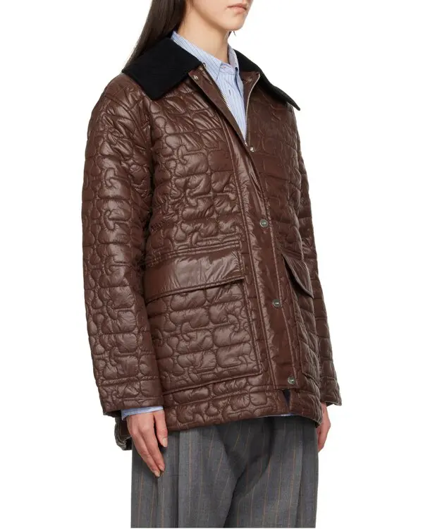 GANNI Padded Jacket With Snap And Zip Front Closure - Black