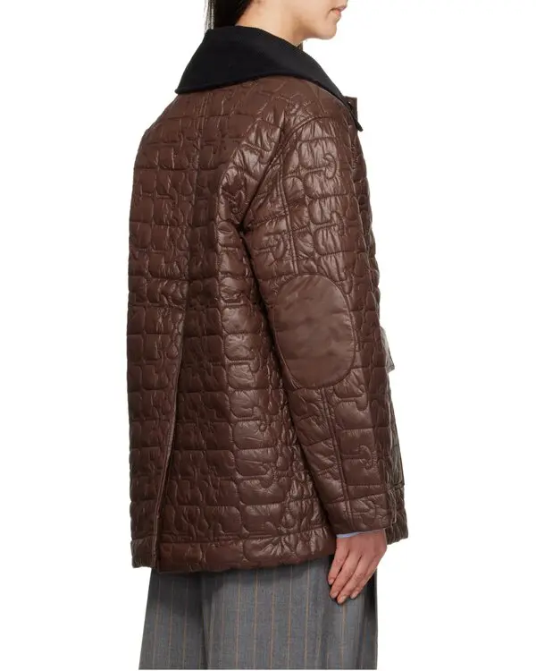 GANNI Padded Jacket With Snap And Zip Front Closure - Black