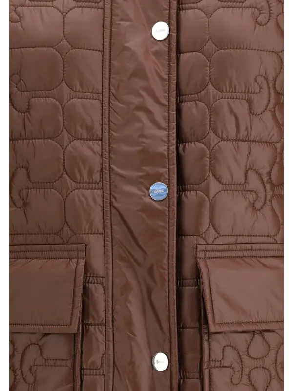 GANNI Padded Jacket With Snap And Zip Front Closure - No