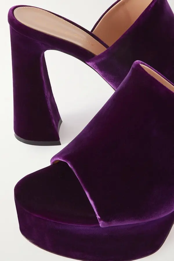GIANVITO ROSSI Open Toe High Heel Platform Mules