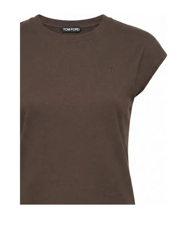 TOM FORD Logo Embroidered Crewneck T-shirt