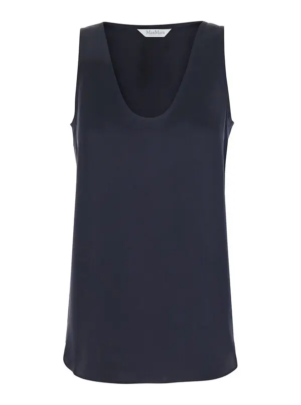 Max Mara Sleeveless Round Neck Top - Black