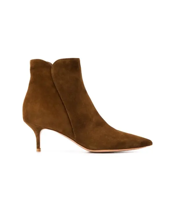 GIANVITO ROSSI Pointed Toe Ankle Boots - Brown