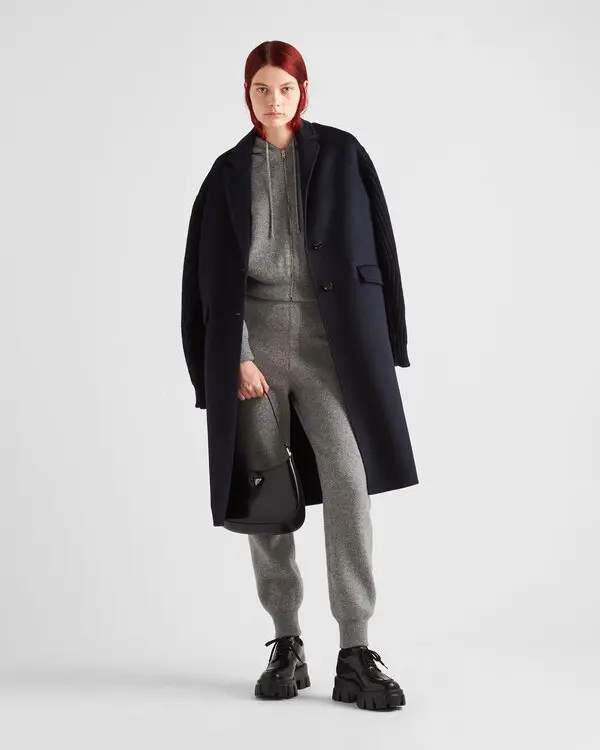 Prada Knitted Track Pants With Ribbed Hem