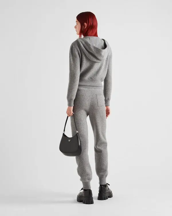 Prada Knitted Track Pants With Ribbed Hem
