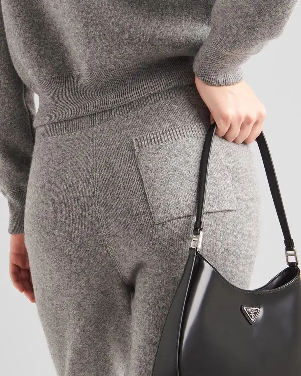 Prada Knitted Track Pants With Ribbed Hem