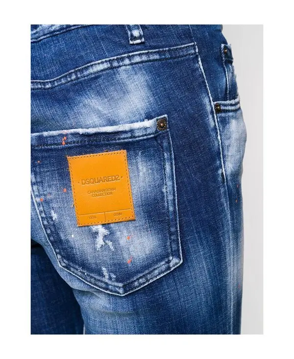 Dsquared2 Cropped Distressed Jeans - Blue