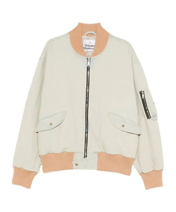 VIVIENNE WESTWOOD Bernardo Zipped Bomber Jacket - White