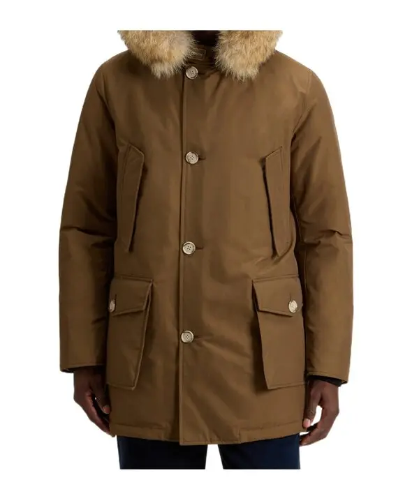 Woolrich Arctic Hooded Parka With Fur Trim - Coffee
