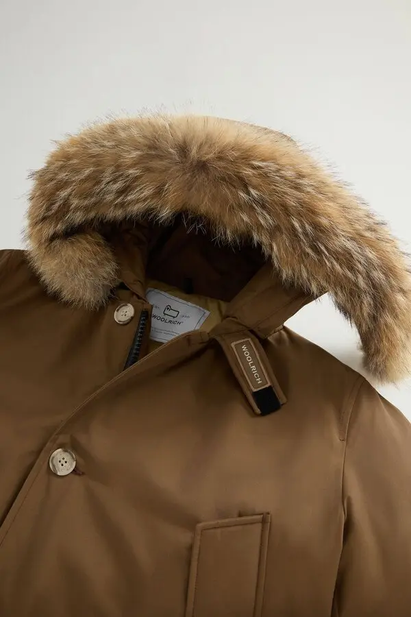 Woolrich Arctic Hooded Parka With Fur Trim - Coffee