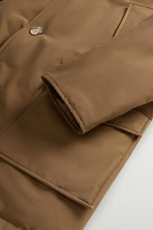 Woolrich Arctic Hooded Parka With Fur Trim - Coffee
