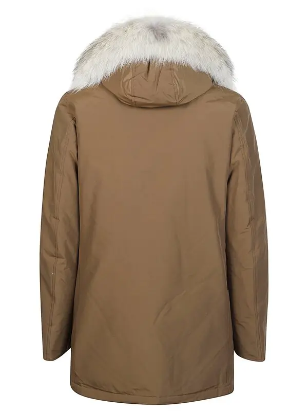 Woolrich Arctic Hooded Parka With Fur Trim - Coffee