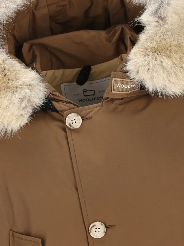 Woolrich Arctic Hooded Parka With Fur Trim - Coffee