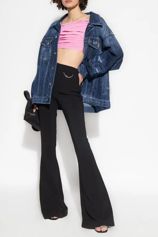 Dsquared2 Sleeveless Pleated Off-the-shoulder Top