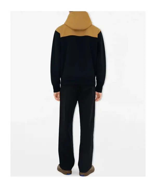 Burberry Zip-up Drawstring Hoodie With B-shield Embroidery - Black