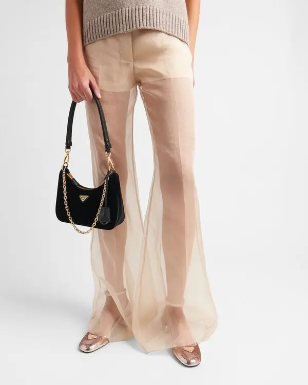 Prada Sequined Satin Pumps With Buckled Ankle Straps