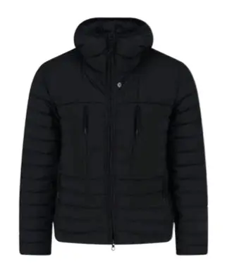 Stone Island Zip Hooded Coat With Logo Patch