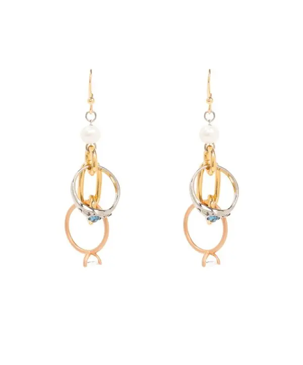 Marni Embellished Hoop Earrings - Yellow