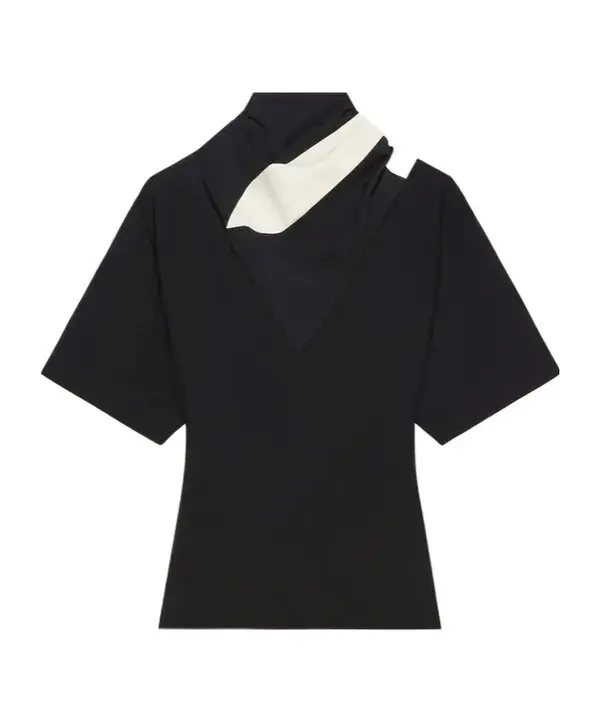 COURREGES Panelled Scarf Top - Black