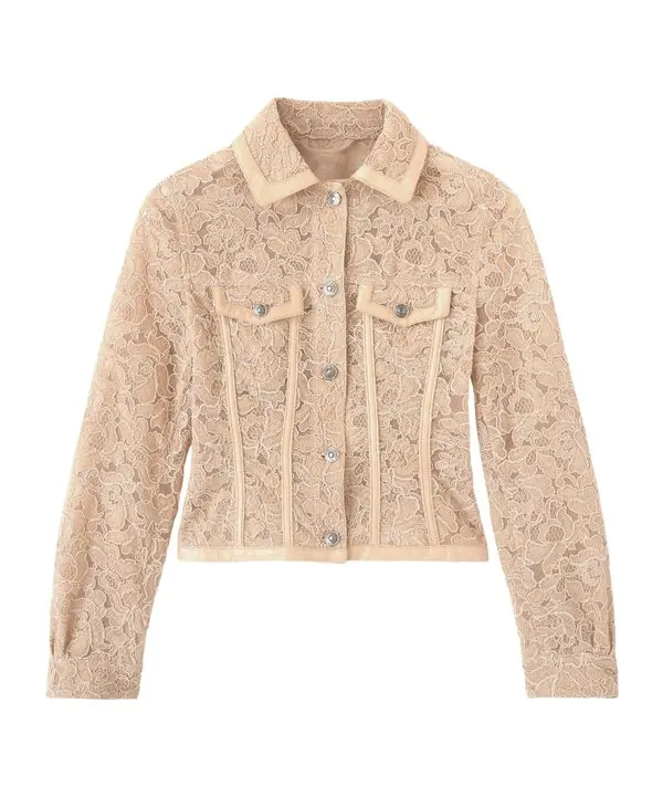 Ermanno Scervino Floral Lace Button-up Jacket - Grey