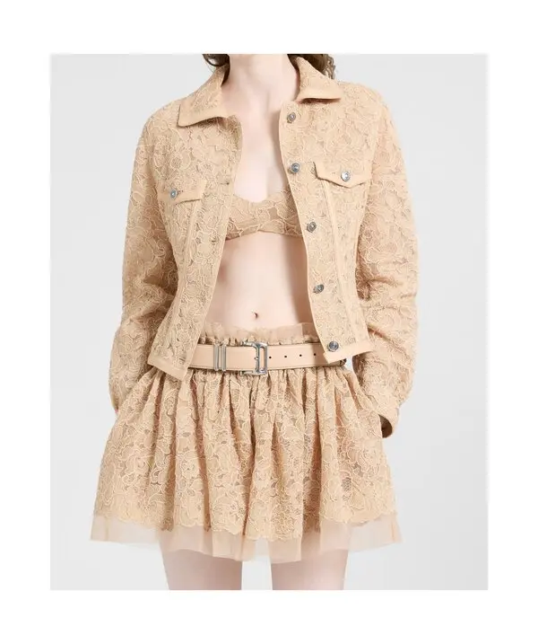Ermanno Scervino Floral Lace Button-up Jacket - Grey