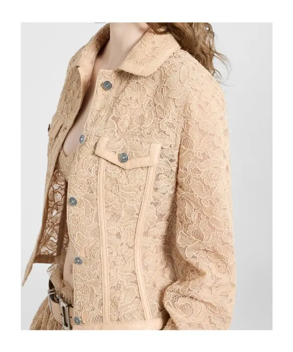 Ermanno Scervino Floral Lace Button-up Jacket - Grey