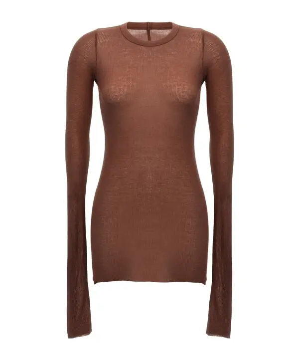 Rick Owens Ribbed Long Sleeve Top - Pink