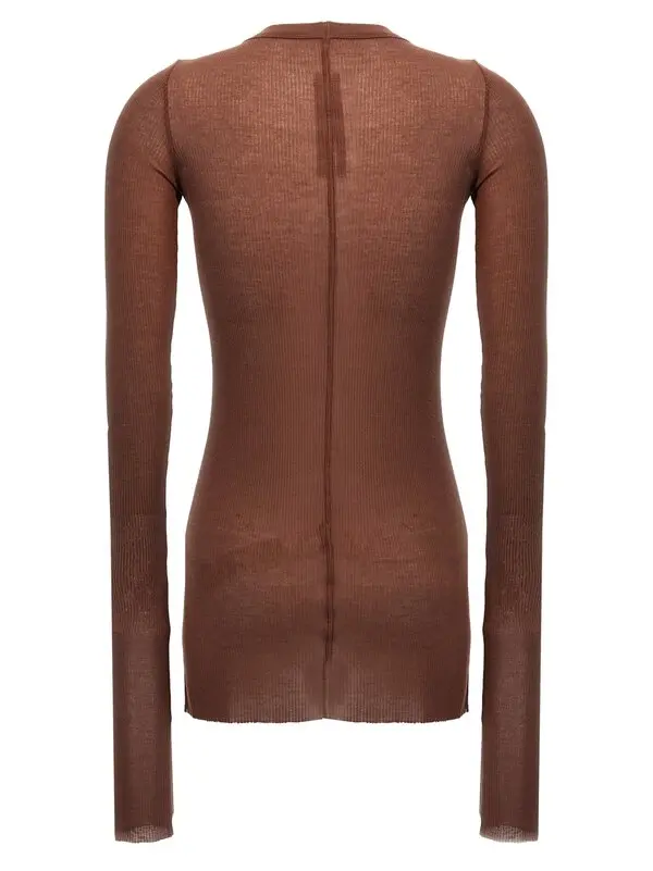Rick Owens Ribbed Long Sleeve Top - Pink