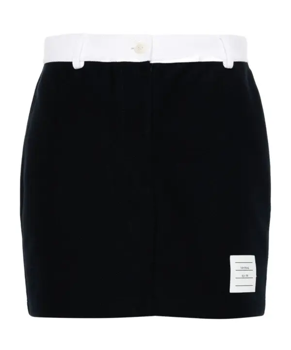 Thom Browne Contrast Waistband Mini Skirt - Blue