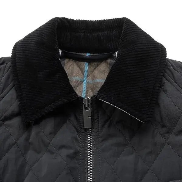 Burberry Quilted Zip-up Jacket With B-shield Detail - Black/snug