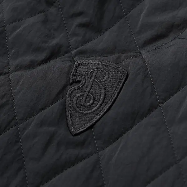 Burberry Quilted Zip-up Jacket With B-shield Detail - Black/snug