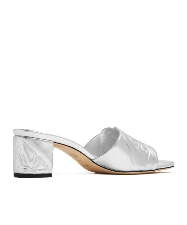 Alexander McQueen Embossed Metallic Sandals