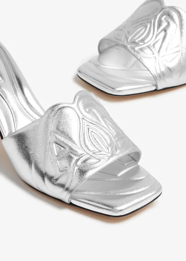 Alexander McQueen Embossed Metallic Sandals