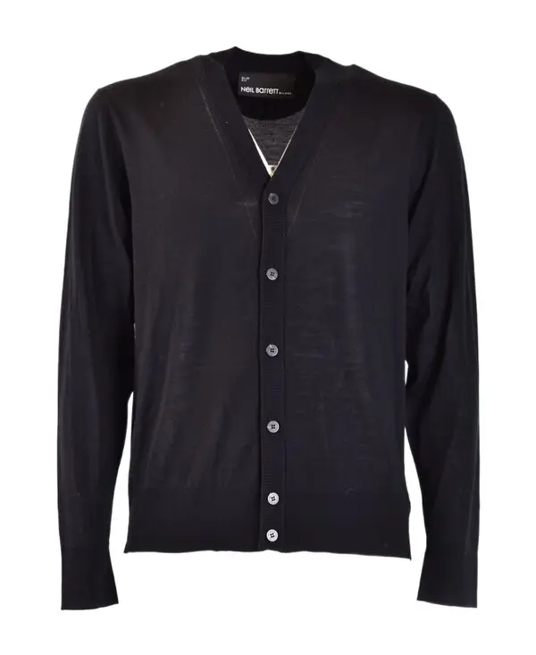 Neil Barrett Fine-knit Wool Cardigan - Black