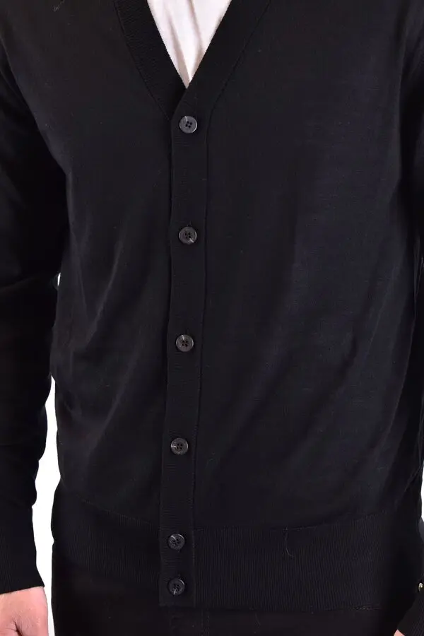 Neil Barrett Fine-knit Wool Cardigan - Black