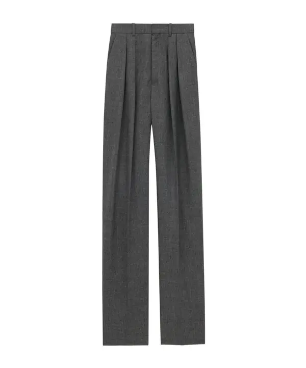 Saint Laurent High Waist Wide Leg Pants - Black