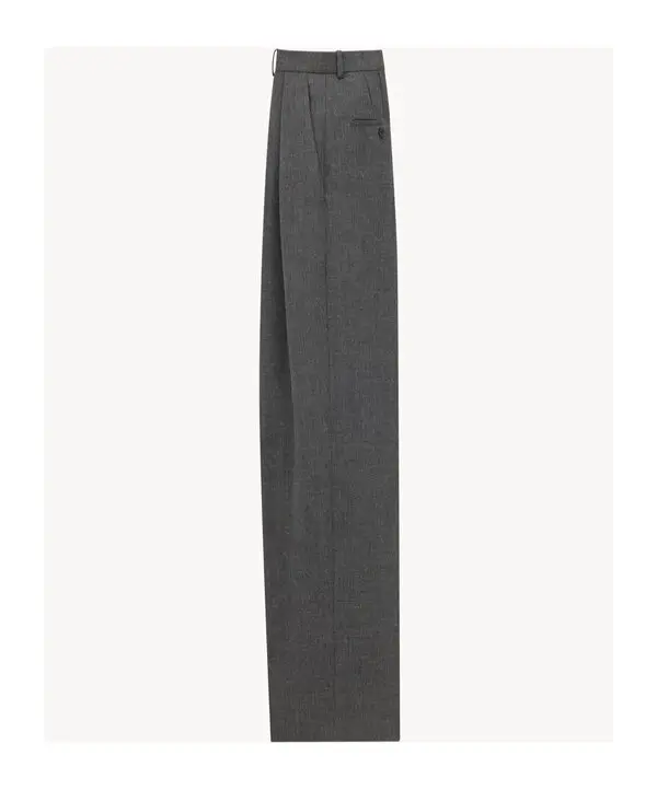 Saint Laurent High Waist Wide Leg Pants - Black