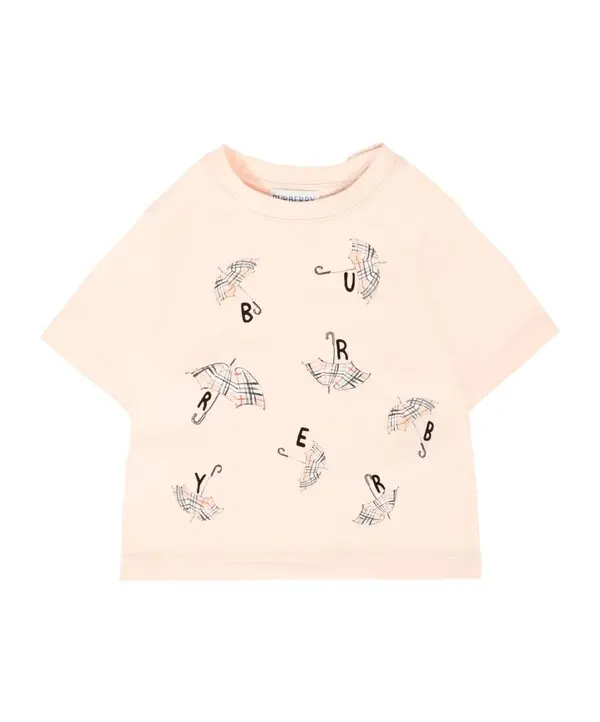 Burberry Umbrella-print T-shirt - Nude