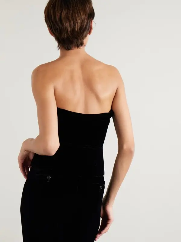 TOM FORD Velvet Corset Top - Black