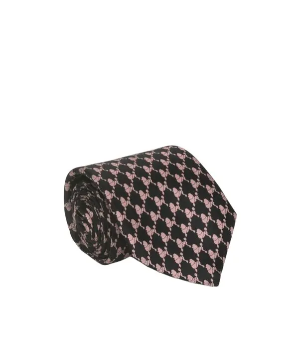 Mulberry Logo Printed Neck Tie - Black