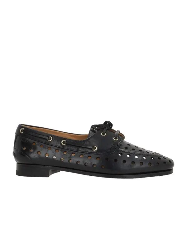 Bally Plume Perforated Lace-up Loafers - Black