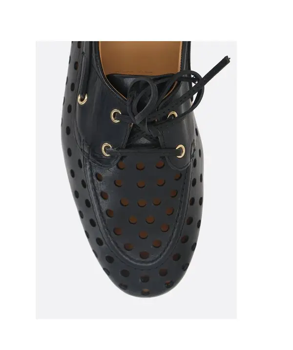 Bally Plume Perforated Lace-up Loafers - Black