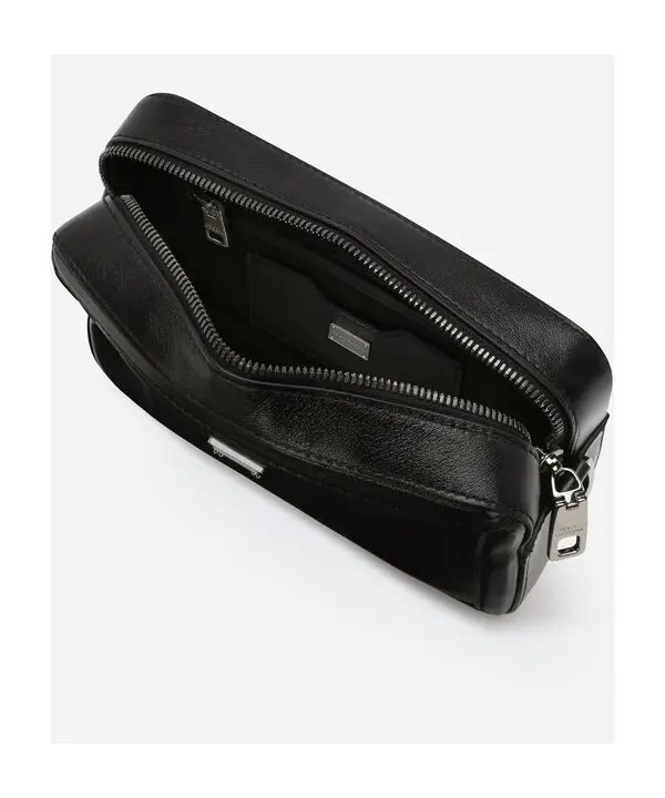 Dolce & Gabbana Logo Plaque Zipped Mini Messenger Bag