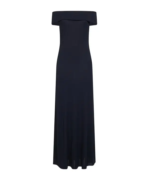 Alaïa Off-the-shoulder Maxi Dress With Flowing Hem