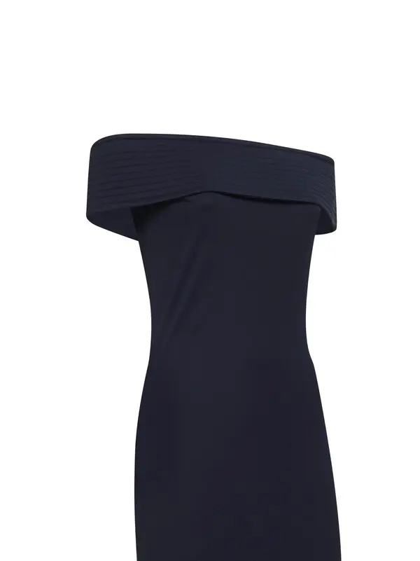 Alaïa Off-the-shoulder Maxi Dress With Flowing Hem