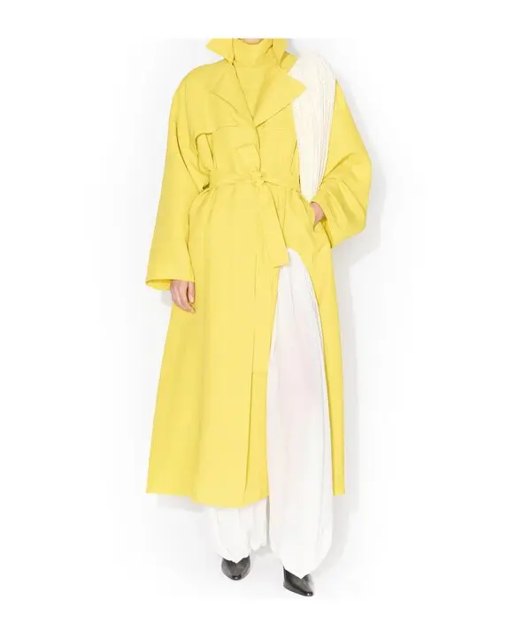 Alaïa Poplin Trench Coat - Yellow