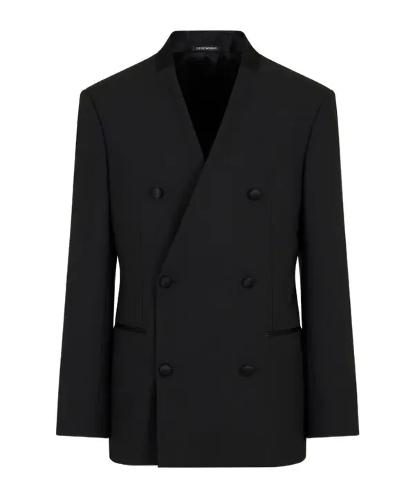 Emporio Armani V-neck Double Breasted Blazer